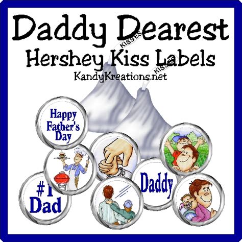 Diy Party Mom Daddy Dearest Fathers Day Kiss Label Printable