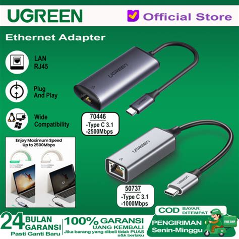 Jual Ugreen Lan Adapter Usb Type C To Rj Gigabit Ethernet Up To Mbps Ugreen