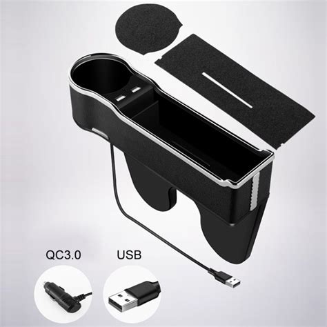 어린이용 카시트 간격 보관 상자 다기능 휴대폰 Usb 충전기 색상 표준 검정