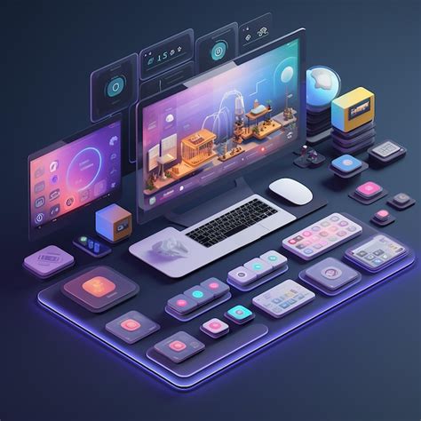 premium ai image ui kit 3d rendering cool
