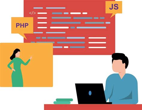 The Guy Is Coding Php 23743367 Vector Art At Vecteezy