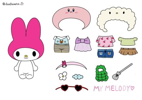 [두들도안] 유치원 어린이집 산리오 마이멜로디 옷 입히기 도안 네이버 블로그