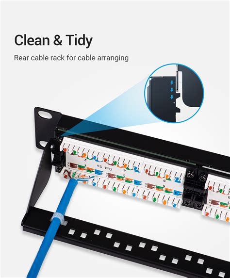 Vention Cat 6 UTP 24 Port Keystone Patch Panel Fast Network Rustless Body Flike Test