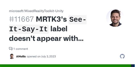 Mrtk3s `see It Say It` Label Doesnt Appear With Gaze Input · Issue 11667 · Microsoft