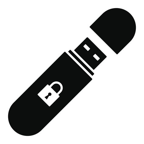 Secured Usb Flash Icon Simple Style 14570522 Vector Art At Vecteezy