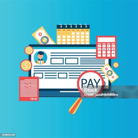 급여 소득 개념 급여 지불 연간 보너스 종이 계산기로 지급 월급 명세서에 대한 스톡 벡터 아트 및 기타 이미지 월급 명세서 지폐 수표 Istock
