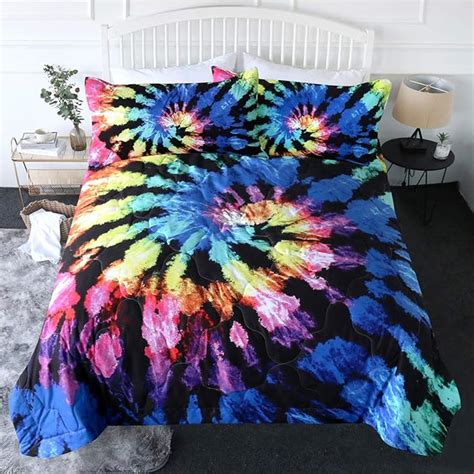 Blessliving Tie Dye Comforter Set Hippie Bedding Set King