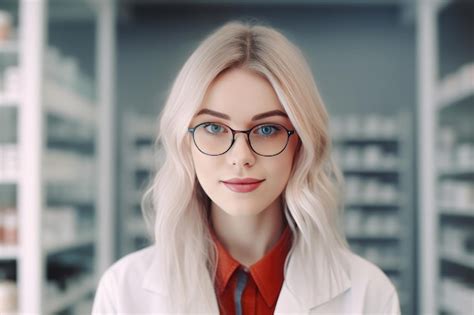 Premium Ai Image Portrait Of A Female Pharmacist