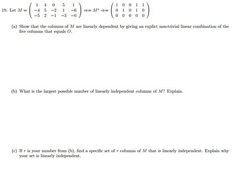 Solved Matrix Algebra Problem Dealing With Determining