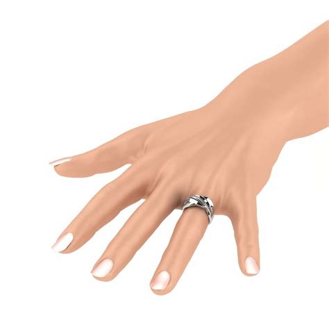 Beli Glamira Cincin Cedille Dalam Bulat Potongan Perak Putih Berlian Hitam 016 Karat Glamira