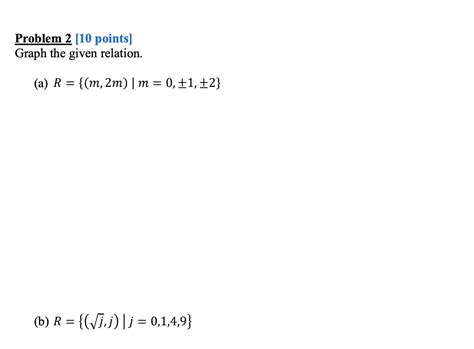 Solved Problem Points Graph The Given Relation A R Chegg