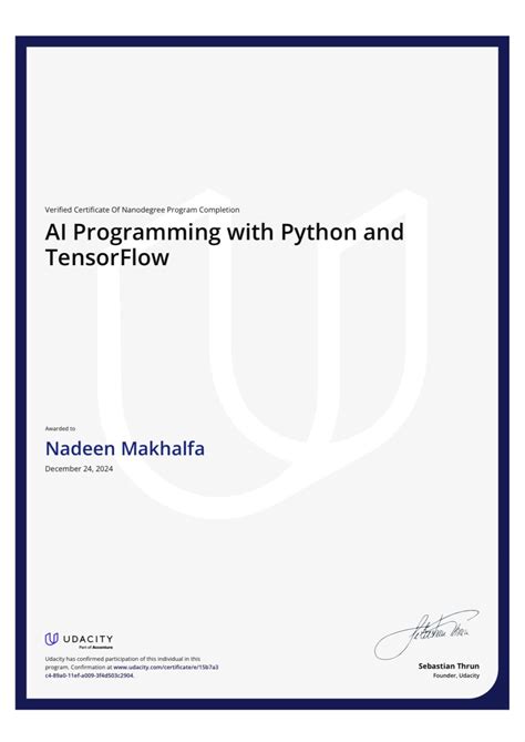 Nadeen Makhalfa On Linkedin Ai Machinelearning Python Tensorflow Udacity