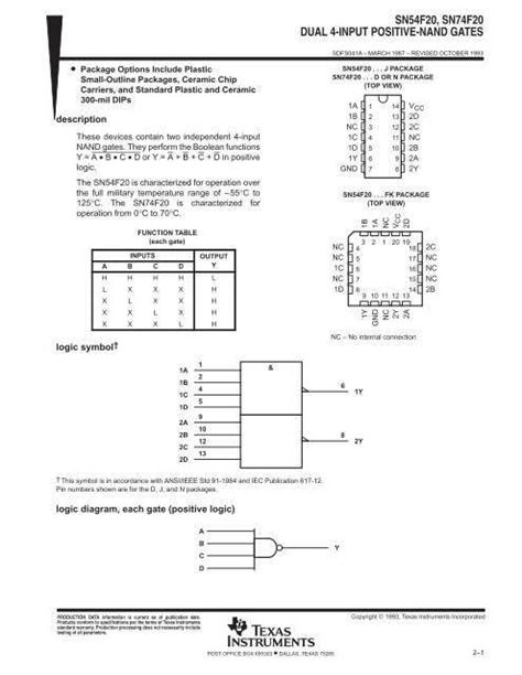 4 Input Nand Gate Datasheet Specifications Pinout And Applications