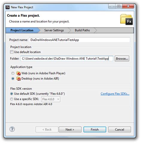 Create A Flash Builder App For Windows Desktop