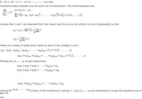 Curve Fitting By Orthogonal Polynomial Assignment Help Statistics