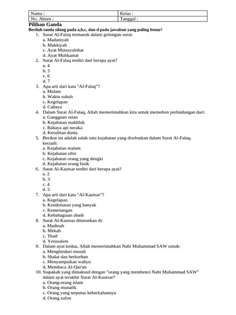 Soal Latihan Bab 1 Smt 2 Kls 2 Pdf