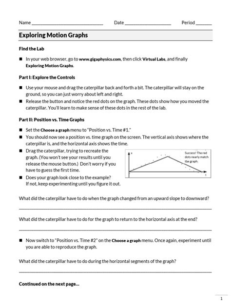 exploring motion graphs guide pdf