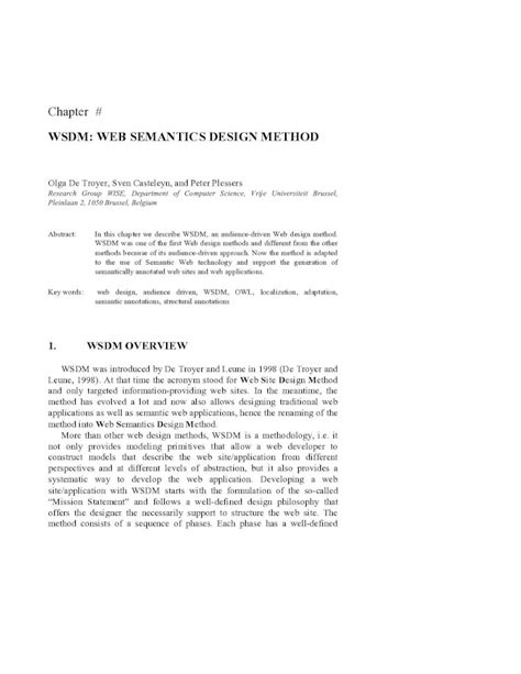 Pdf Chapter Wsdm Web Semantics Design Method Dokumentips