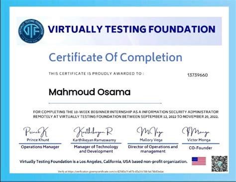 Mahmoud Osama On Linkedin Informationsecurity Internship Vtfoundation 10 Comments