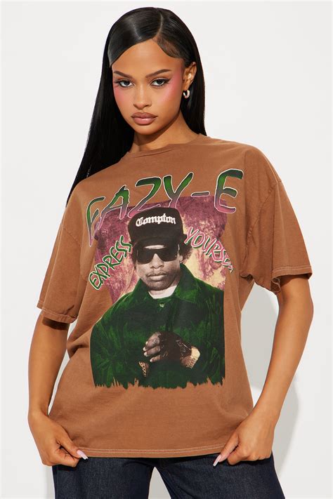 Eazy E Express Washed Oversized Tee Brown Fashion Nova