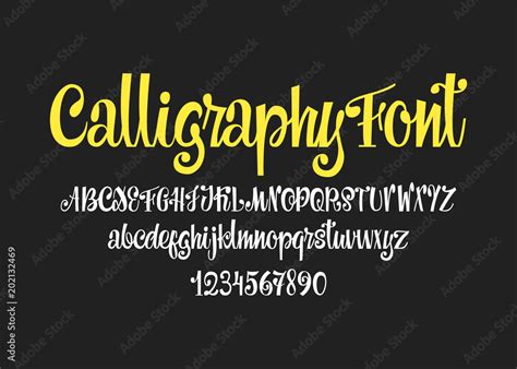 Calligraphic Vector Script Font Handwritten Brush Style Modern Calligraphy Cursive Typeface