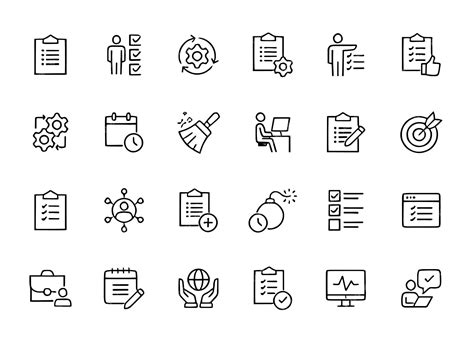 Premium Vector Task Line Editable Icons Set Vector Illustration In