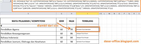 Rumus Terbilang Excel Asli Tanpa Plugin