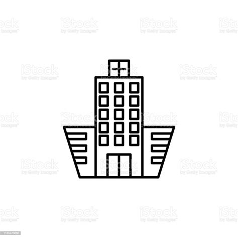 건물 클리닉 병원 아이콘 모바일 개념과 웹 응용 프로그램 그림에 대 한 병원 건물의 요소입니다 웹 사이트 디자인 및 개발 앱