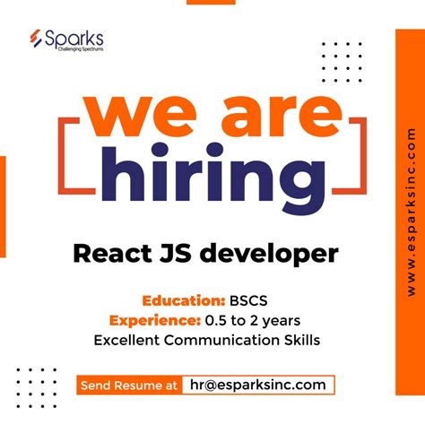 E Sparks On Linkedin Reactjs Hiringdevelopers Hiringcoders Reactjsdeveloper Job2021
