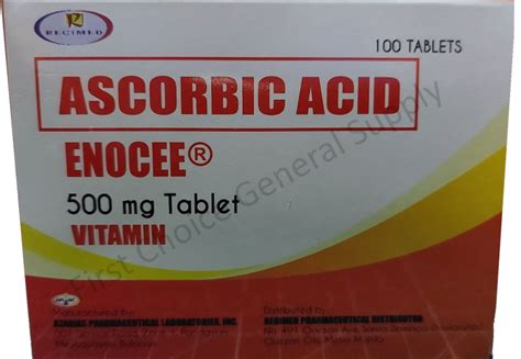 Enocee Expiredateseptember2024 Ascorbic Acid Vitamin C 500 Mg 100