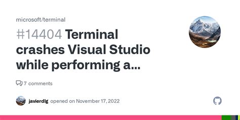 Terminal Crashes Visual Studio While Performing A Resize Issue Microsoft Terminal