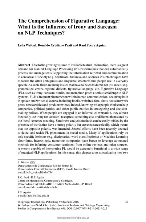 Pdf The Comprehension Of Figurative Language What Is The Influence
