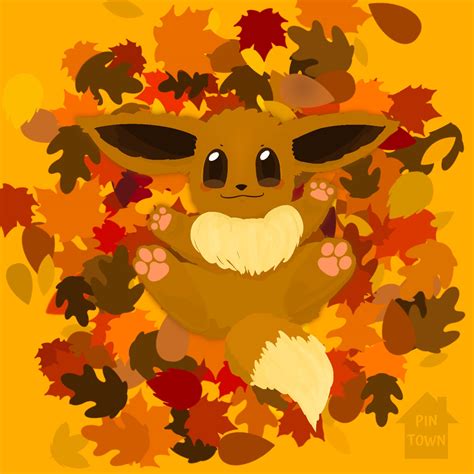 Eevee Is Excited For Fall R Pokemonart