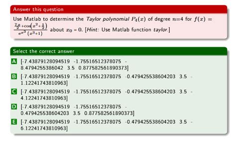 Solved Answer This Question Use Matlab To Determine The