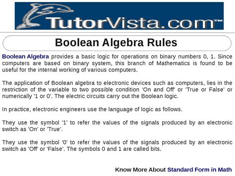 Boolean Algebra Rules