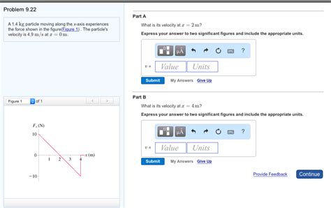 solved problem 9 22 part a a1 4 kg particle moving along the