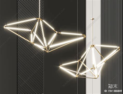 现代简约几何设计感吊灯su模型下载【id1141366801】知末su模型网
