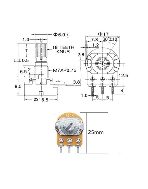 Rotary Potentiometer 10k Ohm Mica Store