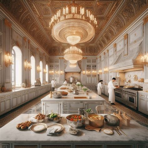 Luxury Kitchen With White Cabinets And Marble Countertops Fantasy