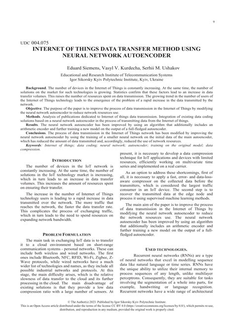 Pdf Internet Of Things Data Transfer Method Using Neural Network