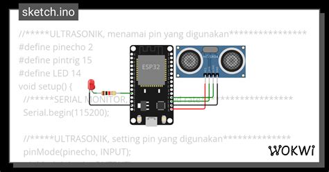 Sensor Ultrasonik Wokwi Esp32 Stm32 Arduino Simulator