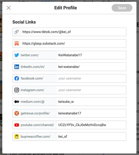 How To Add Social Links To Your Glasp Profile