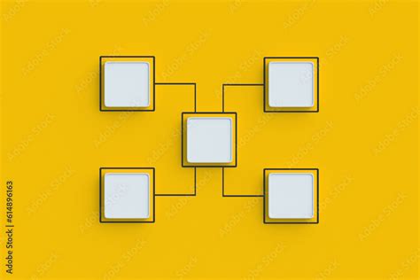 Corporate Communication Scheme Made From Empty Buttons Hierarchical Organizational Chart