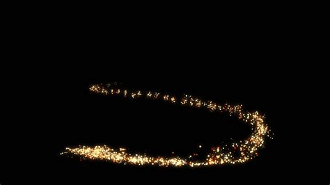 Animation Of Gold Glitter Light Trail Spiral With Magic Swirl Path On