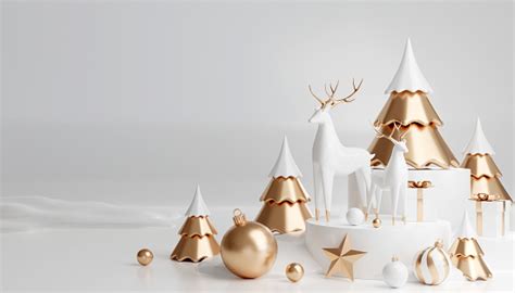 크리스마스 산타 클로스와 크리스마스 트리 선물 상자 리본 제품 향수 프로모션 판매 프리젠 테이션 배경색에 화장품에서 3d 렌더링