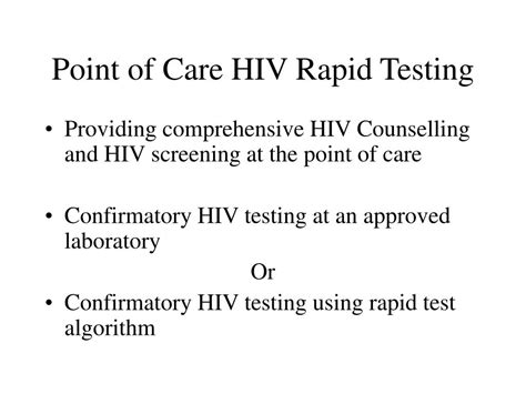 Ppt Hiv Rapid Testing Powerpoint Presentation Free Download Id6866349