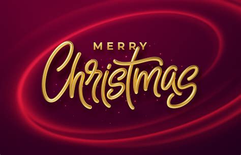 붉은 밝은 파도와 배경에 현실적인 빛나는 3d 황금 비문 메리 크리스마스 벡터 일러스트레이션 0명에 대한 스톡 벡터 아트 및 기타 이미지 Istock