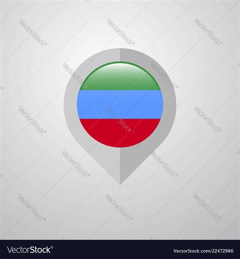 Map Navigation Pointer With Dagestan Flag Design Vector Image Flag