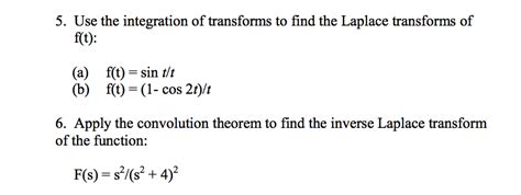 solved use the integration of transforms to find the laplace