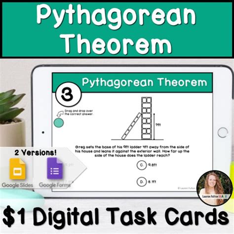 Pythagorean Theorem Activity Digital Task Cards Lauren Fulton Math